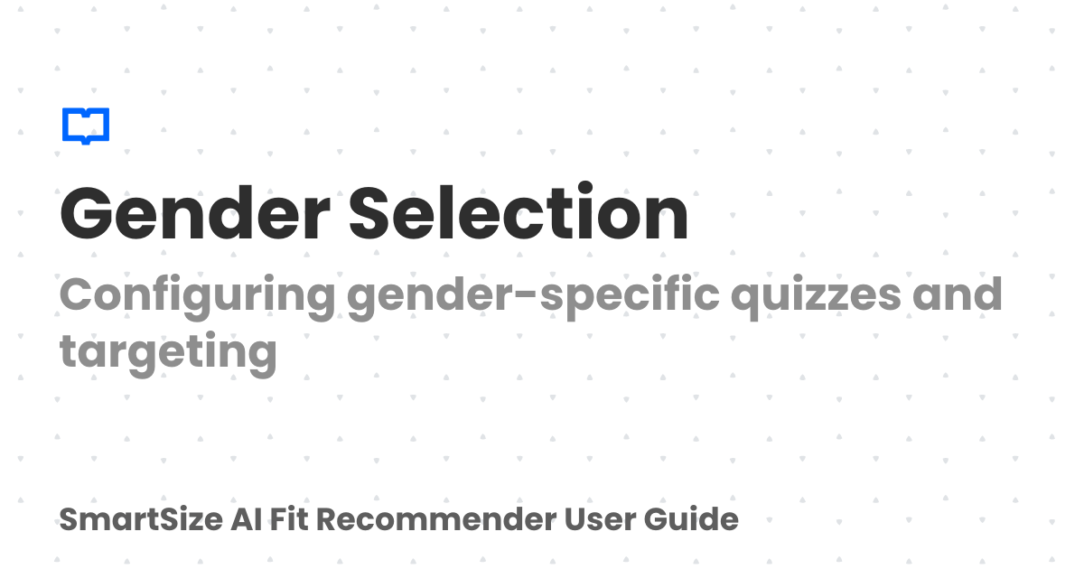 Gender Selection | SmartSize AI Fit Recommender User Guide